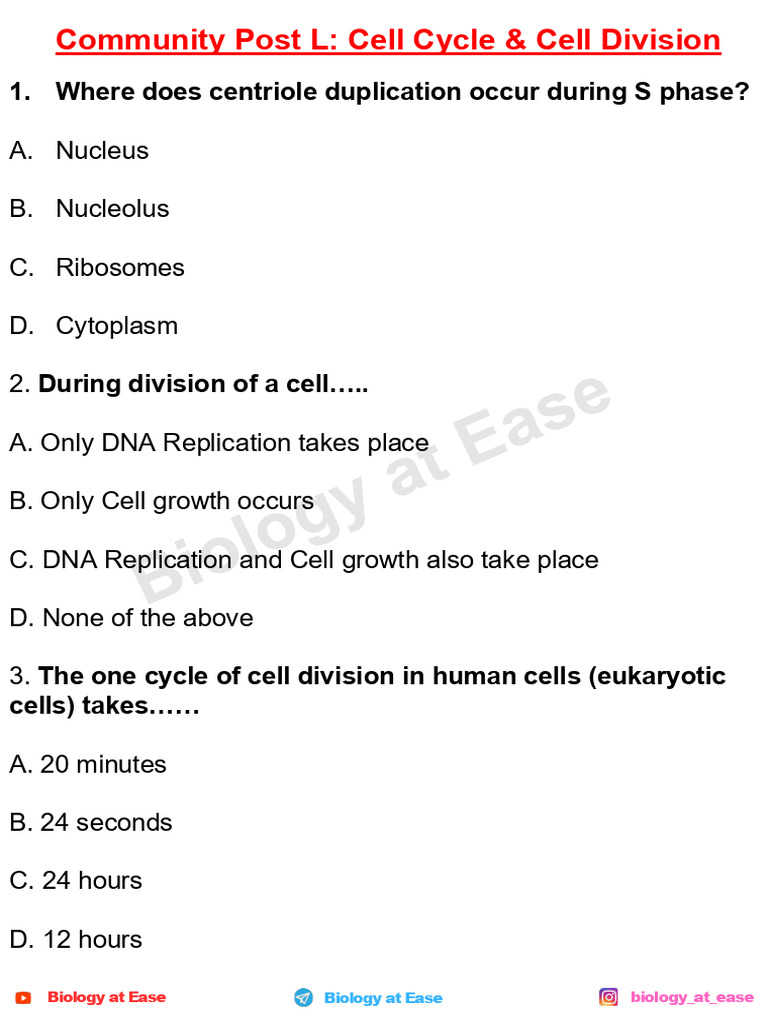 Community Post L- Cell Unit | PDF | Meiosis | Mitosis