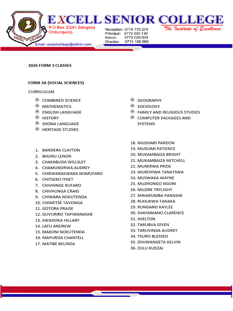 2026 Form 3 Curriculum Overview | PDF | Science | Chess Openings