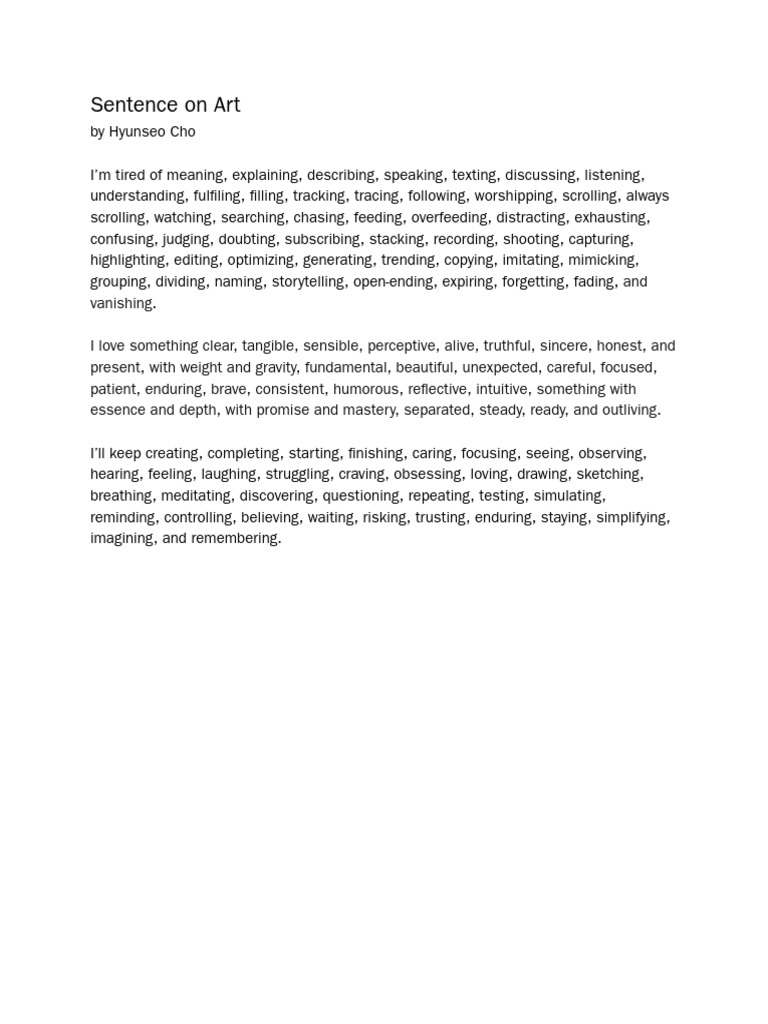 Sentence On Art | PDF
