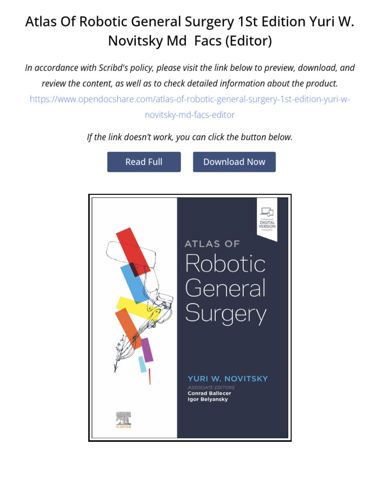 Atlas of Robotic General Surgery 1st Edition Yuri W. Novitsky Md Facs ...