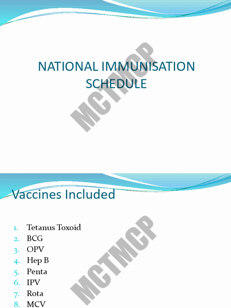 National Immunisation Schedule Overview | PDF | Public Health | Drugs
