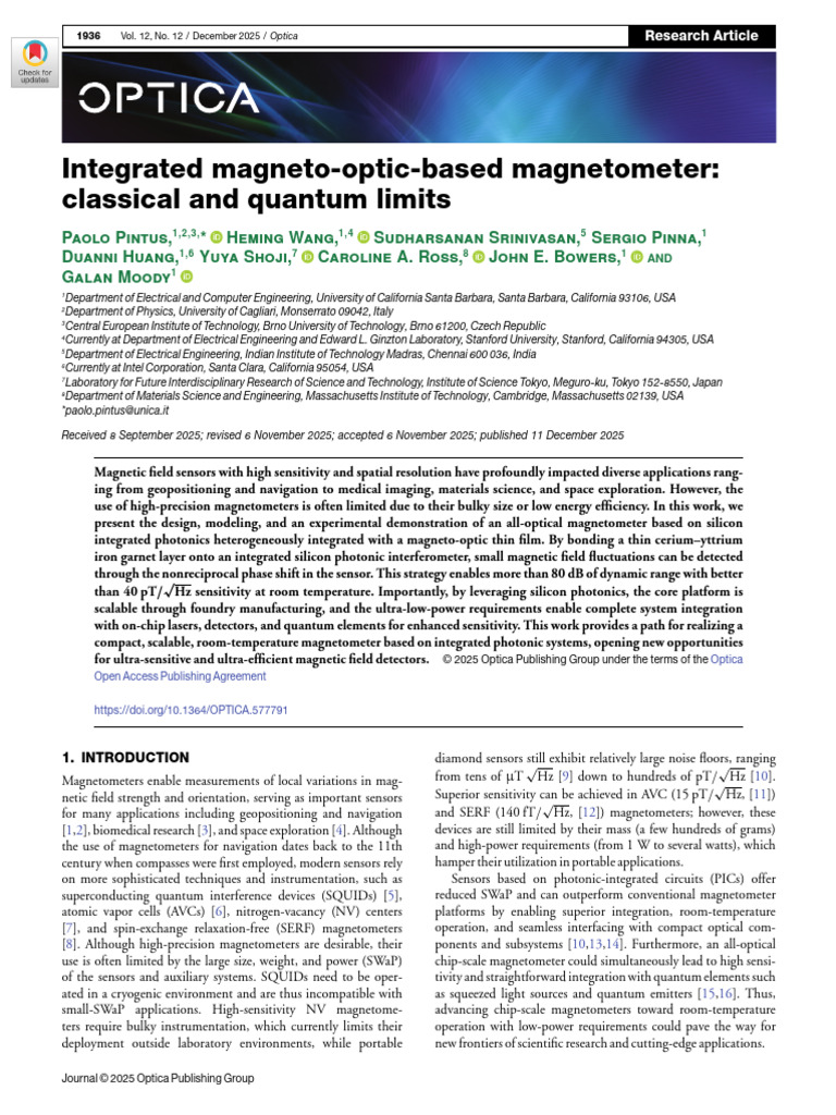 Integrated Magneto-Optic Magnetometer Design | PDF | Magnetometer ...