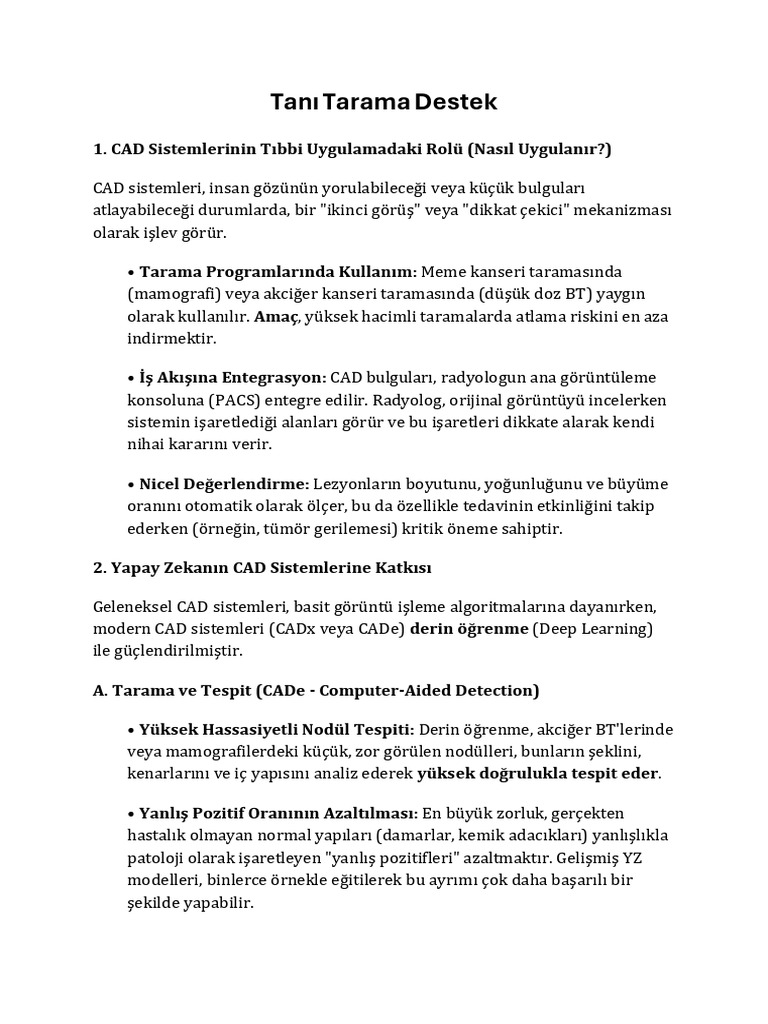 Tanı Tarama Destek | PDF