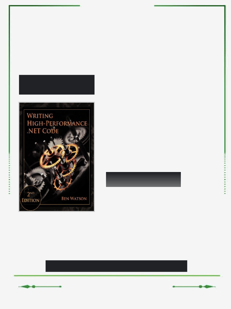 Writing High Performance NET Code Ben Watson Et Al. eBook study edition ...
