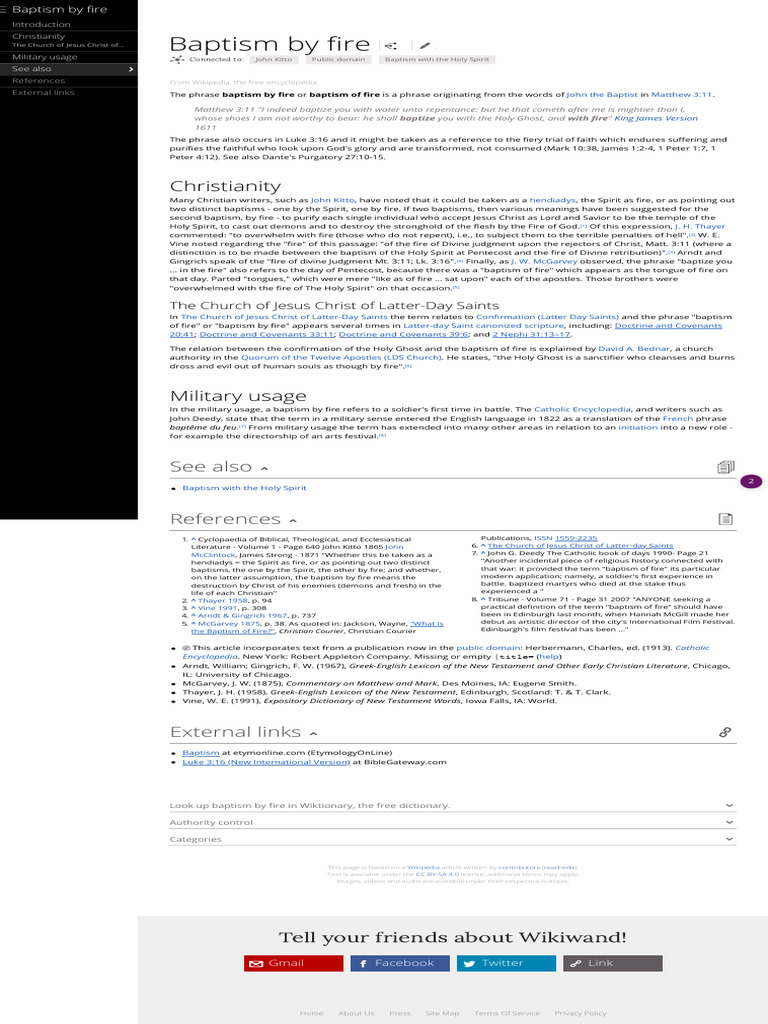 Baptism by fire - Wikiwand | PDF | Baptism | Religious Belief And Doctrine