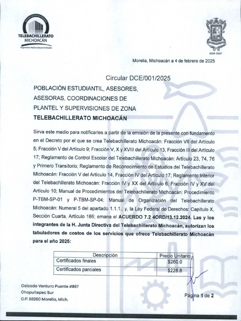 Dce Circular 001.2025 | PDF