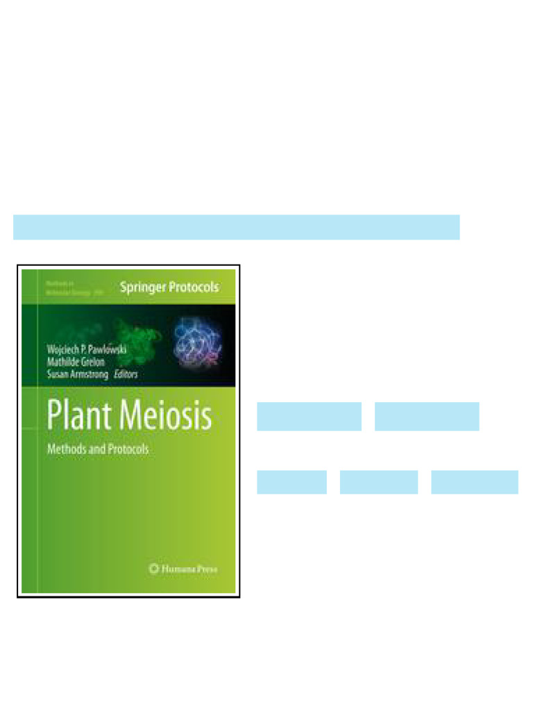 (Ebook) Plant Meiosis: Methods and Protocols by Susan Armstrong (auth ...