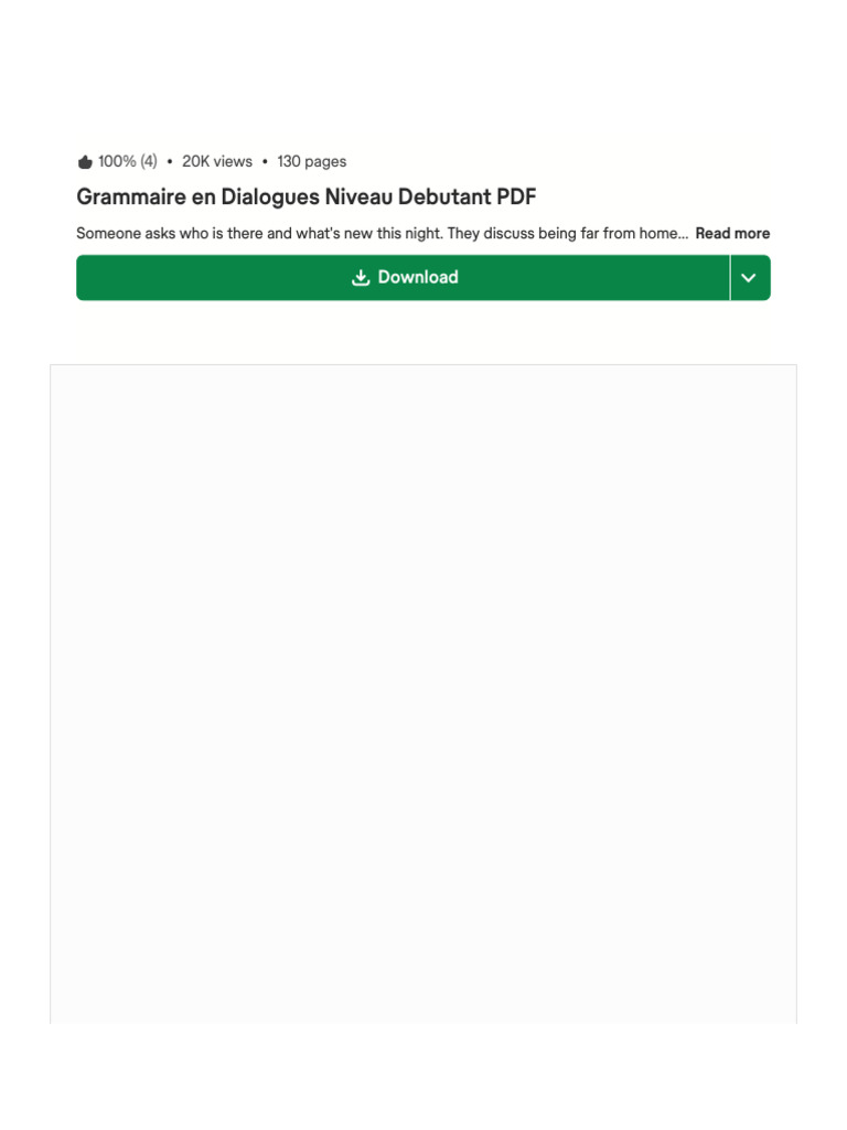 Beginner French Grammar in Dialogues | PDF