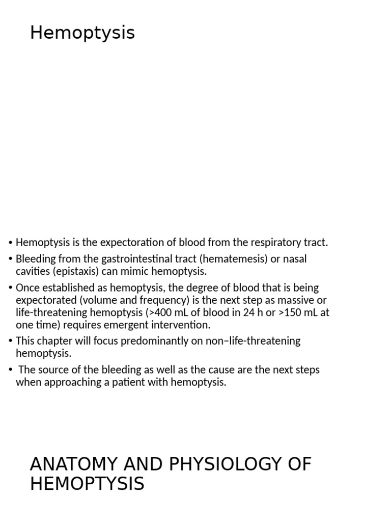 Hemoptysis | PDF | Pneumonia | Lung