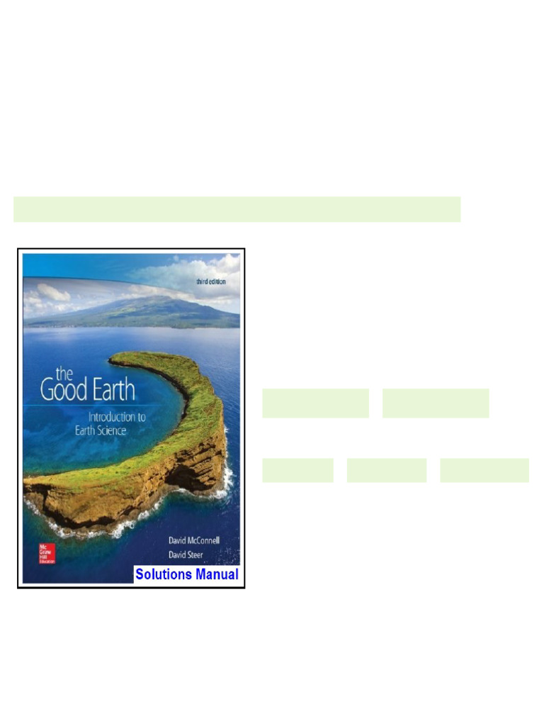 Good Earth Introduction to Earth Science 3rd Edition McConnell ...