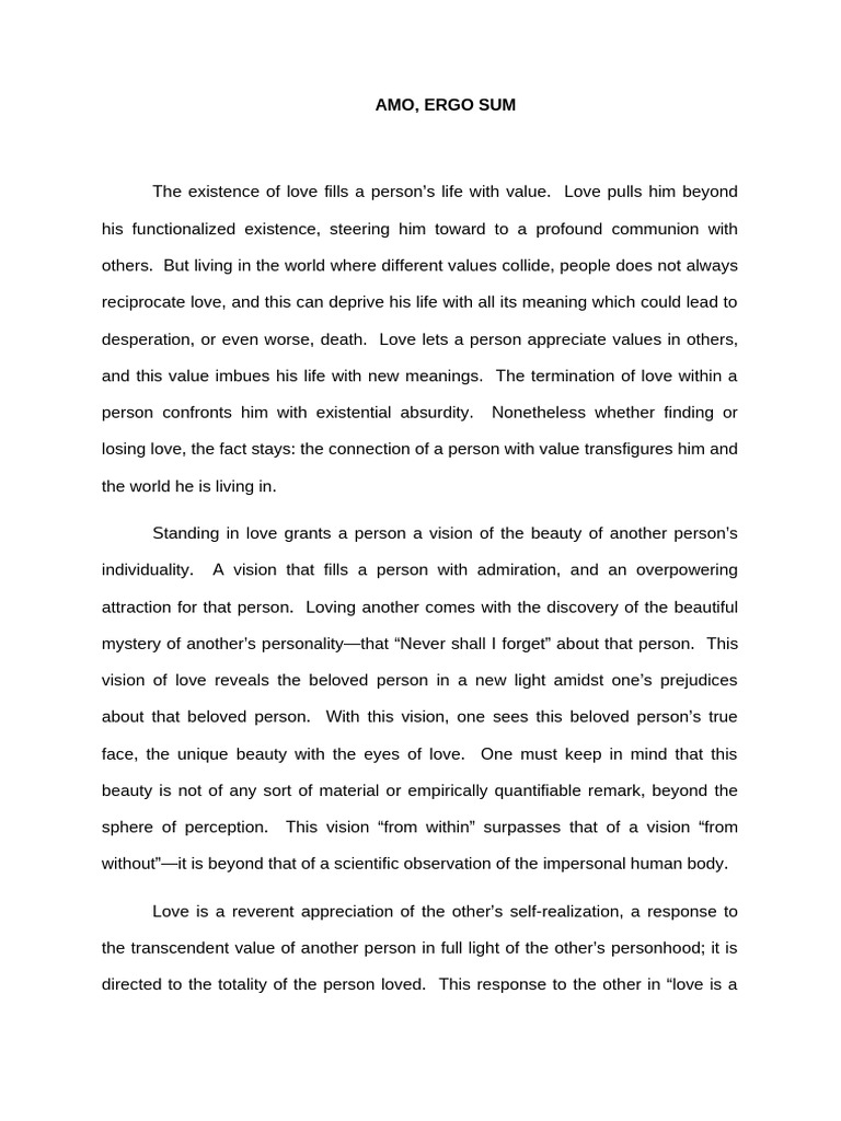 Amo, ergo sum | PDF | Love | Knowledge