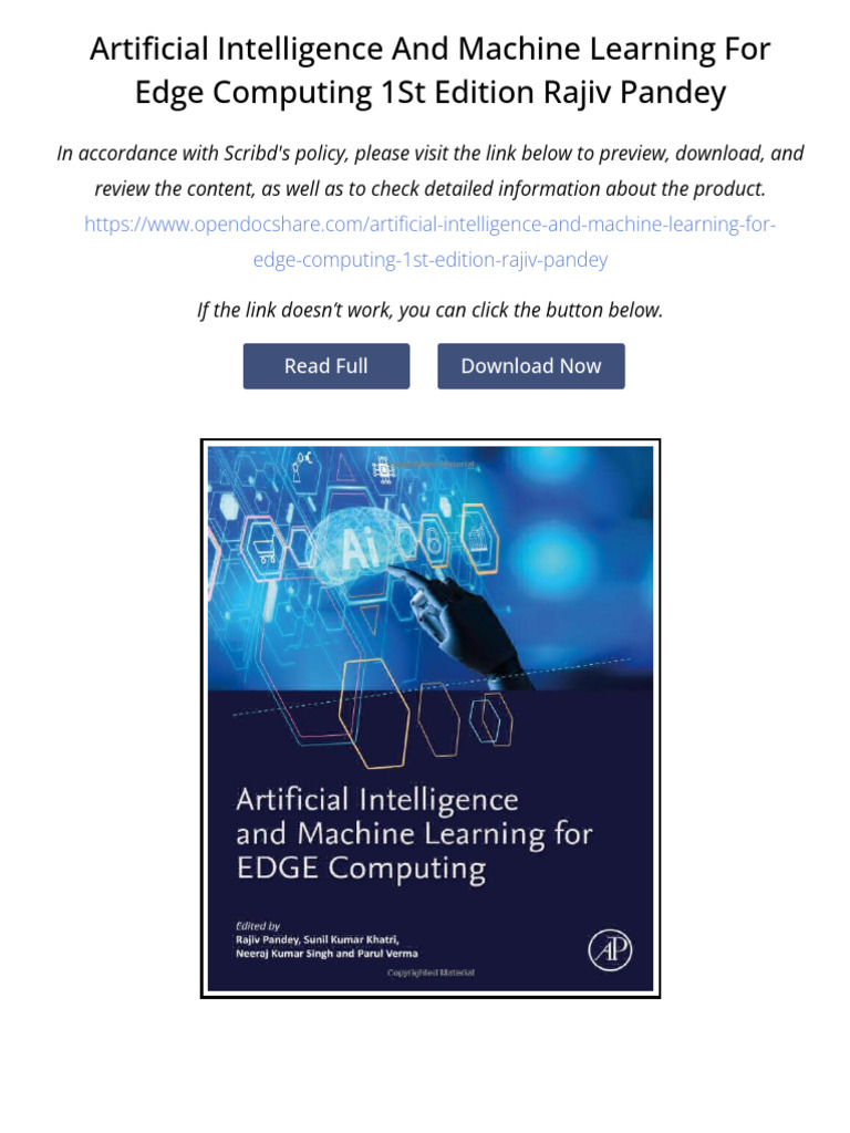 Artificial Intelligence and Machine Learning for EDGE Computing 1st Edition Rajiv Pandey | PDF ...