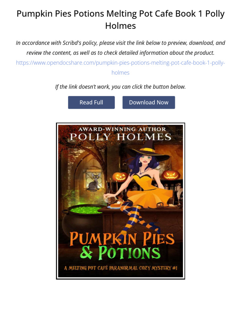 Pumpkin Pies Potions Melting Pot Cafe Book 1 Polly Holmes | PDF