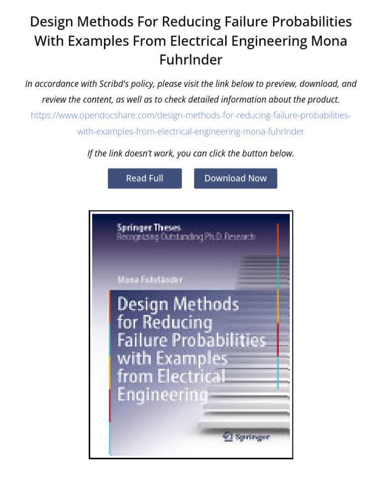 Design Methods For Reducing Failure Probabilities With Examples From ...