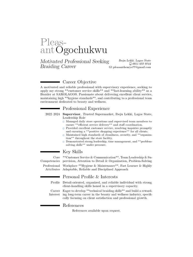 Professional CV Draft 2 | PDF