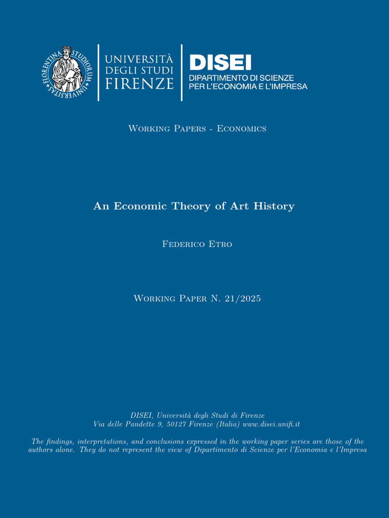 Economic Dynamics of Art History | PDF | Power Law | Economic Equilibrium