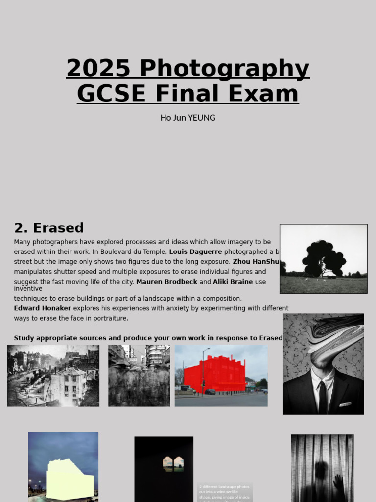 Exploring Erased Imagery in Photography | PDF | Shutter Speed | Camera