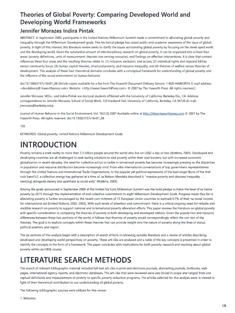 Theories of Global Poverty | PDF