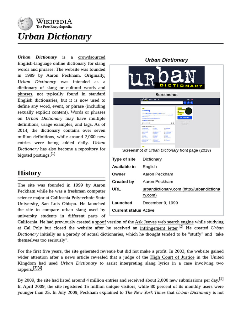 Urban Dictionary | PDF | Lexicology | Lexicography