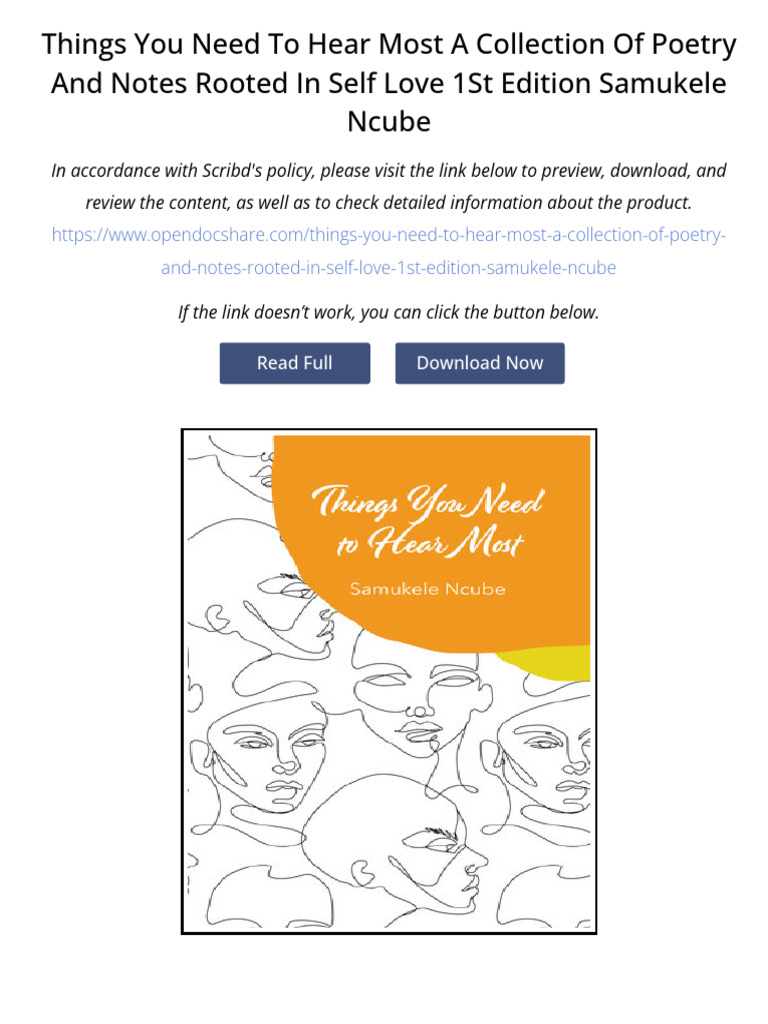 Things You Need to Hear Most A collection of poetry and notes rooted in ...