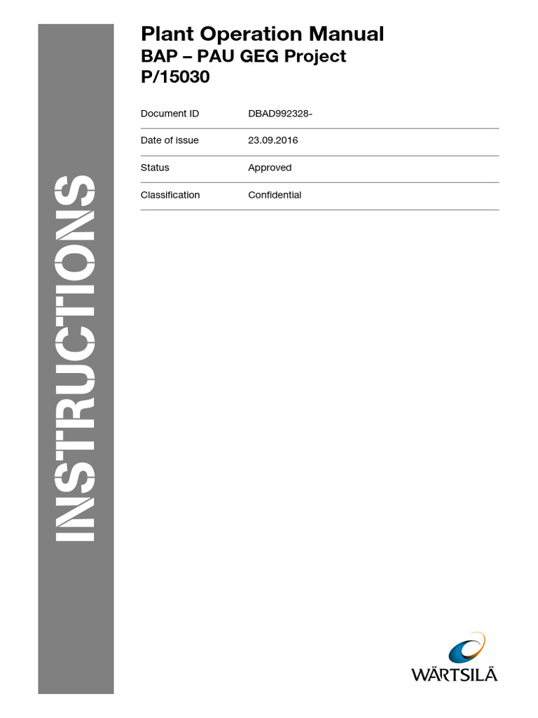 Plant Operation Manual.en | PDF | Engines | Lubricant