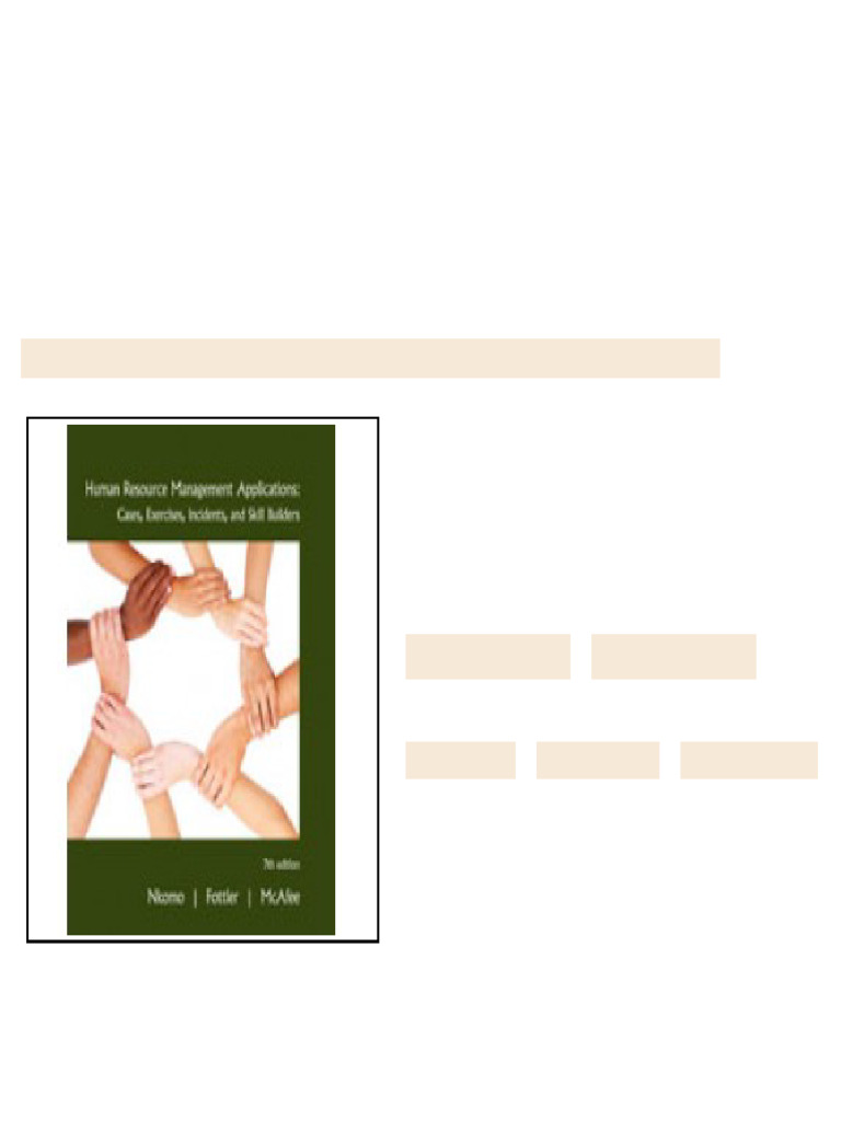 Solution Manual for Human Resource Management Applications Cases, Exercises, Incidents, and ...