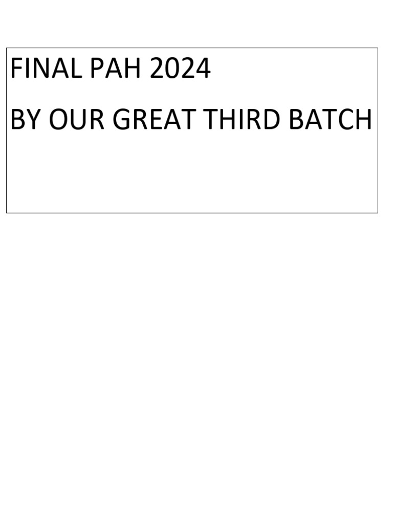 PAH Written (DU3) | PDF