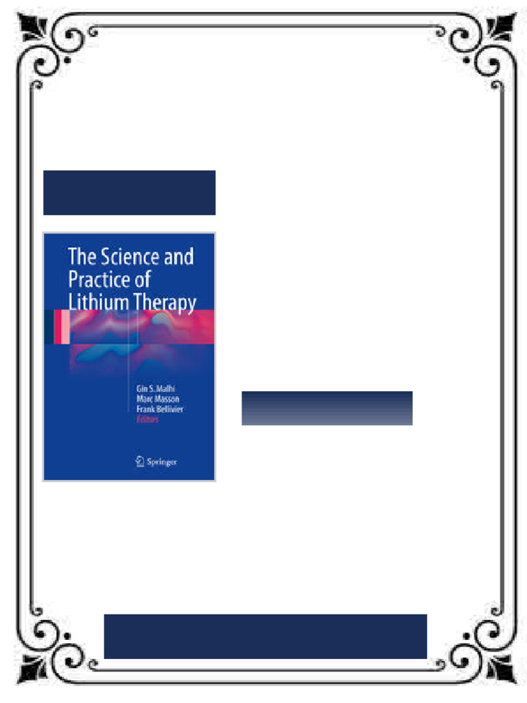 The Science and Practice of Lithium Therapy 1st Edition Gin S. Malhi ...