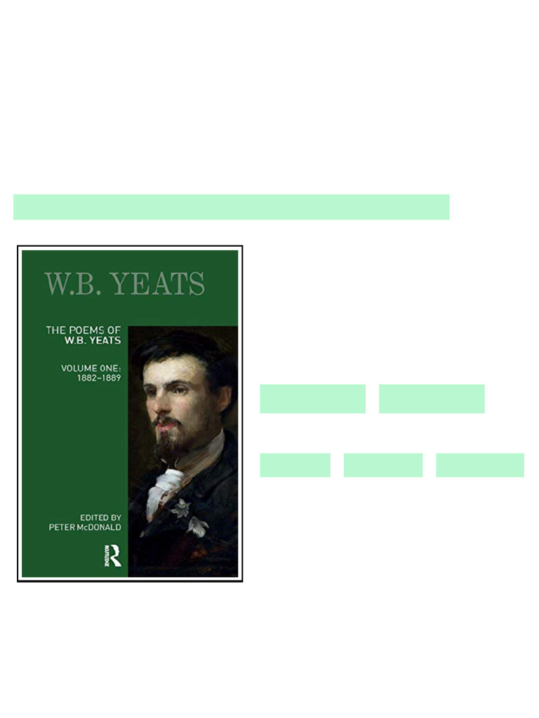 The Poems of W B Yeats Volume One 1882 1889 1st Edition William Butler ...