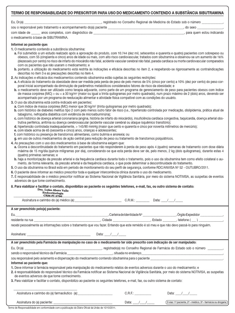 termo_sibutramina01VIA_02 | PDF | Obesidade | Hipertensão