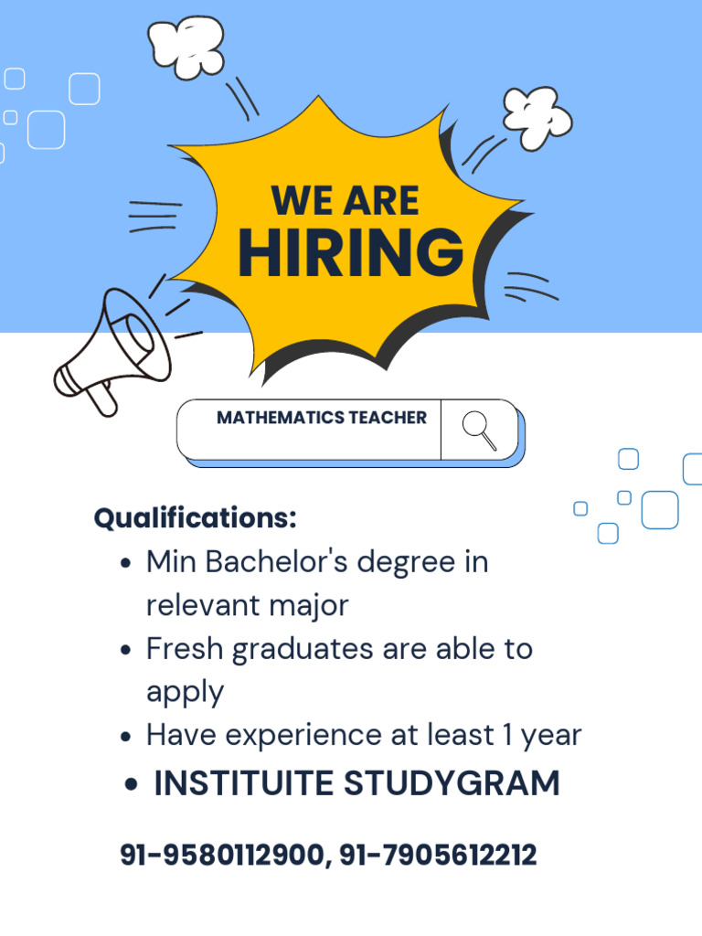 Blue and White Illustrative We Are Hiring Flyer | PDF