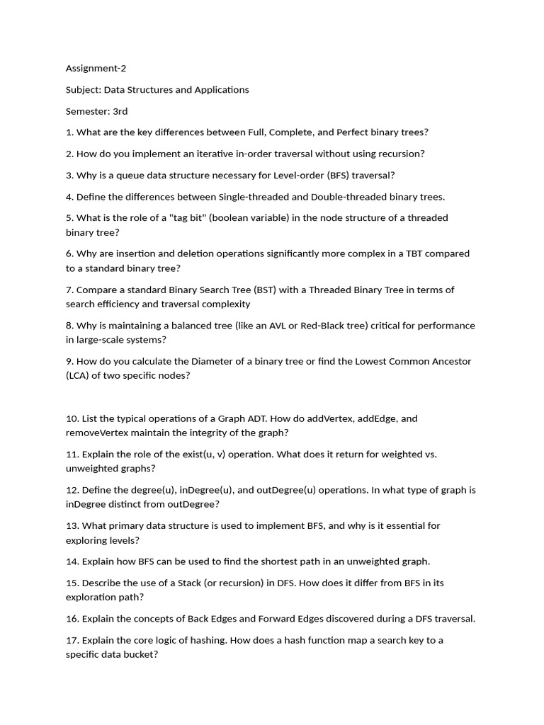 DSA Assignment II | PDF