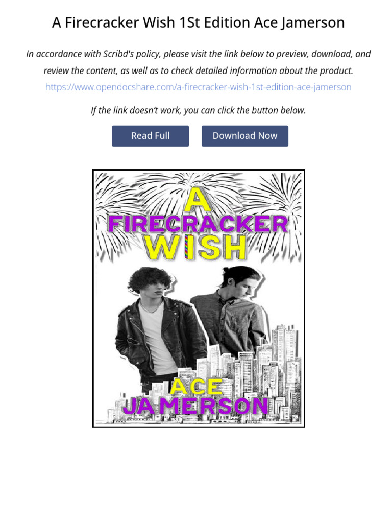 A Firecracker Wish 1st Edition Ace Jamerson | PDF | Books