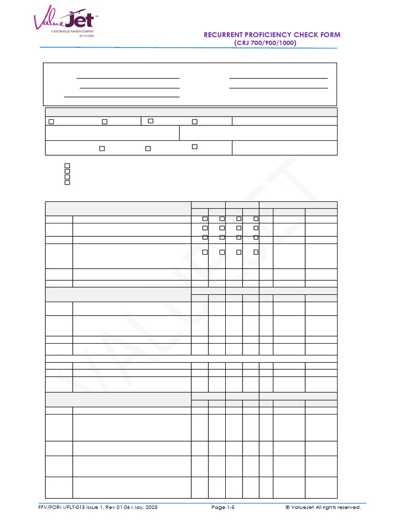 CRJ Proficiency Check Form Guide | PDF | Aviation Safety | Aerospace