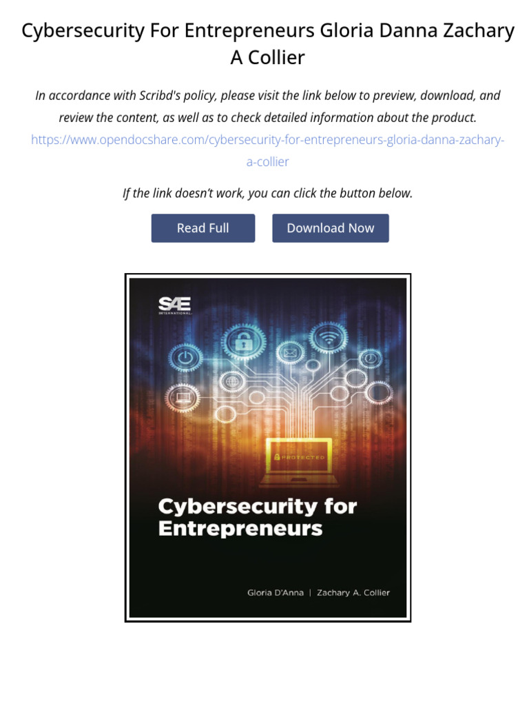 Cybersecurity For Entrepreneurs Gloria Danna Zachary A Collier | PDF ...
