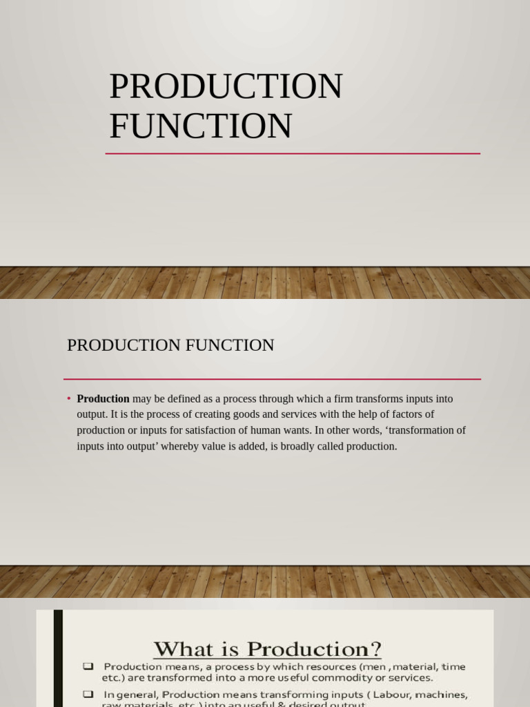 Understanding Production Function Concepts | PDF | Production Function ...