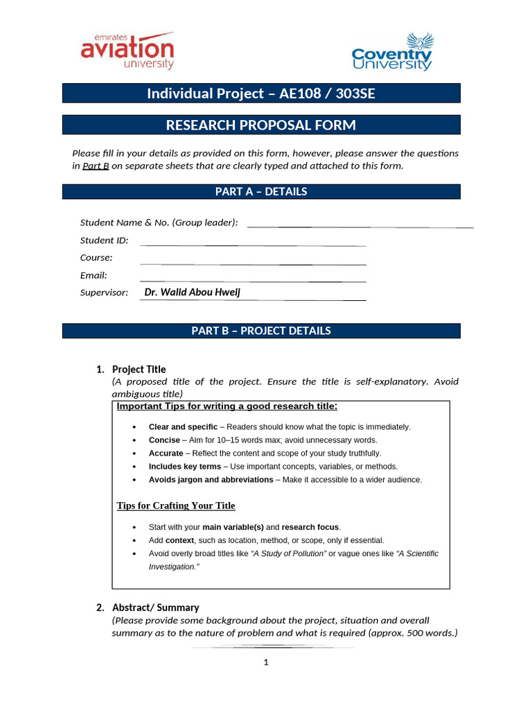 Research Proposal Form - V1 - Fall 2025 | PDF | Data | Focus Group
