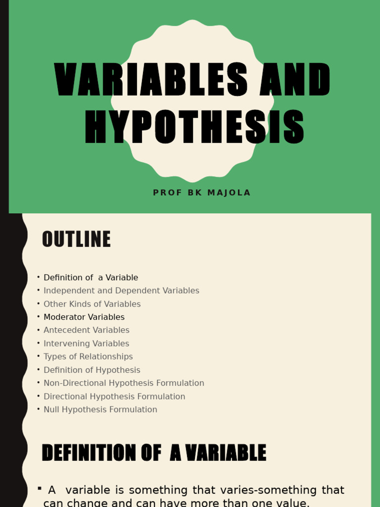 Research Variables and Hypotheses.pptx | PDF
