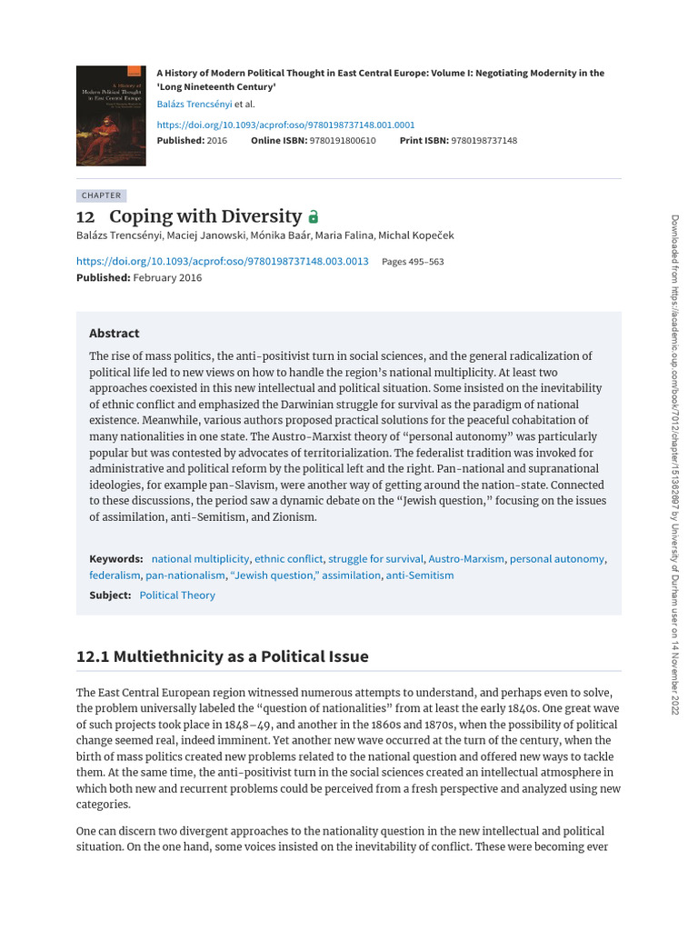 Trencsenyi Et Al | PDF | Nationalism | Political Science