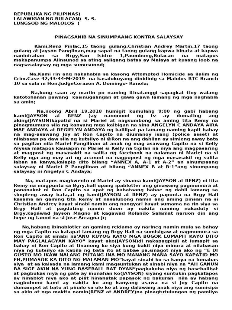 Salaysay Potpot | PDF