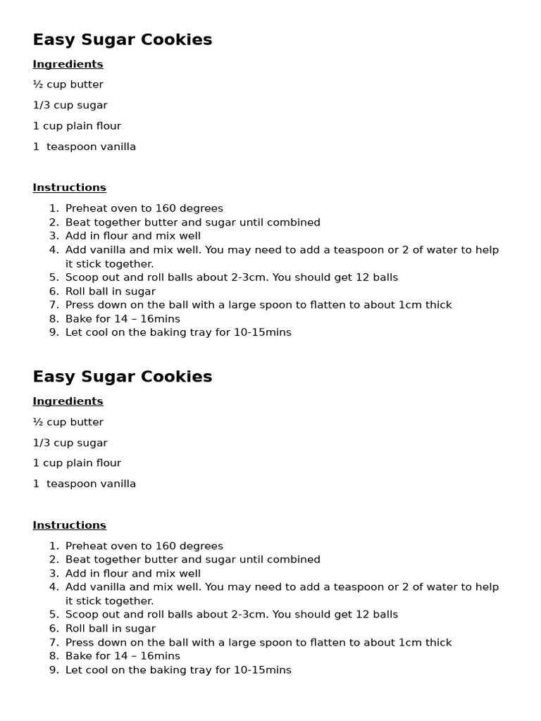 Easy Sugar Cookies | PDF