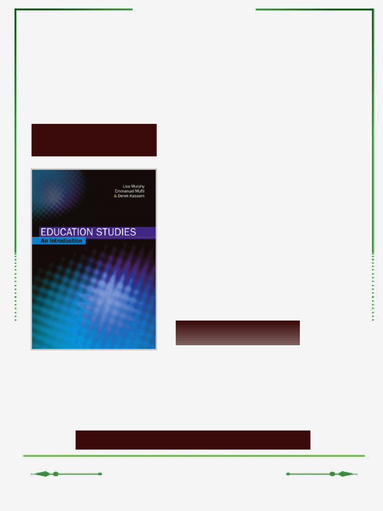 Education Studies an Introduction 1st Edition by Lisa Murphy, Emmanuel ...