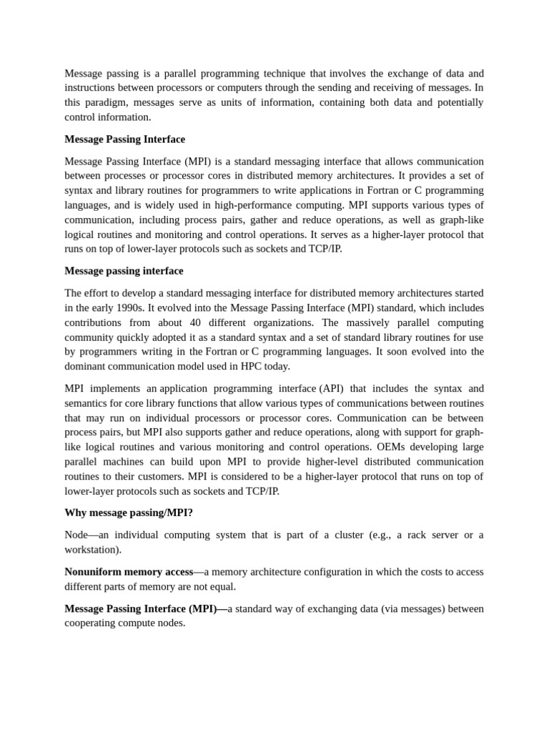Lecture 4 Massage Passing Paradigm | PDF | Message Passing Interface ...