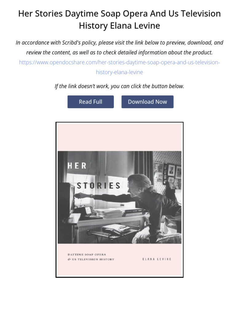 Her Stories Daytime Soap Opera And Us Television History Elana Levine ...