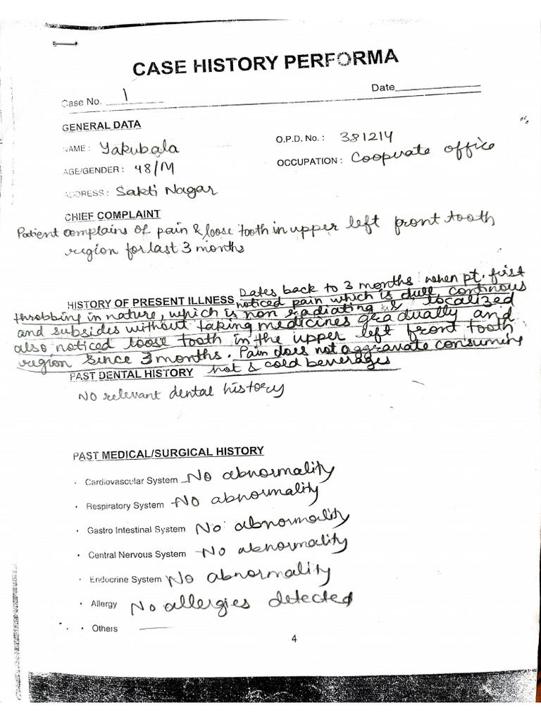 Case History | PDF