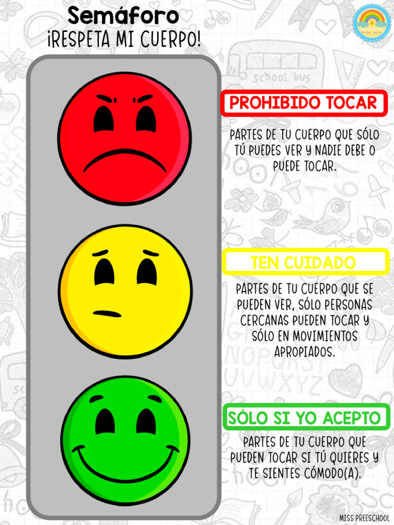 Semaforo Respeta Mi Cuerpo Miss Preeschool | PDF