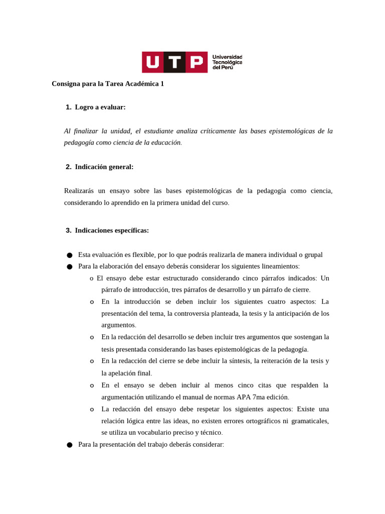 ? (AC-S03) Semana 03 – Tarea académica 1 (TA1) Fundamentos de la ...