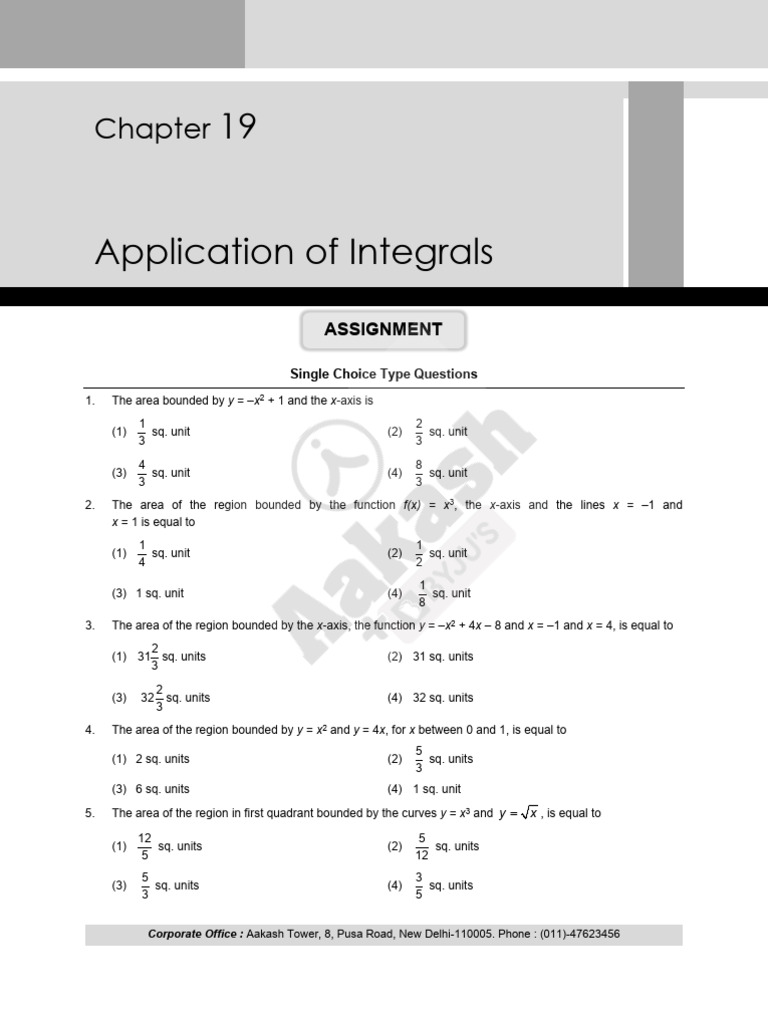 19. Application of Integrals_Final | PDF | Area | Elementary Geometry