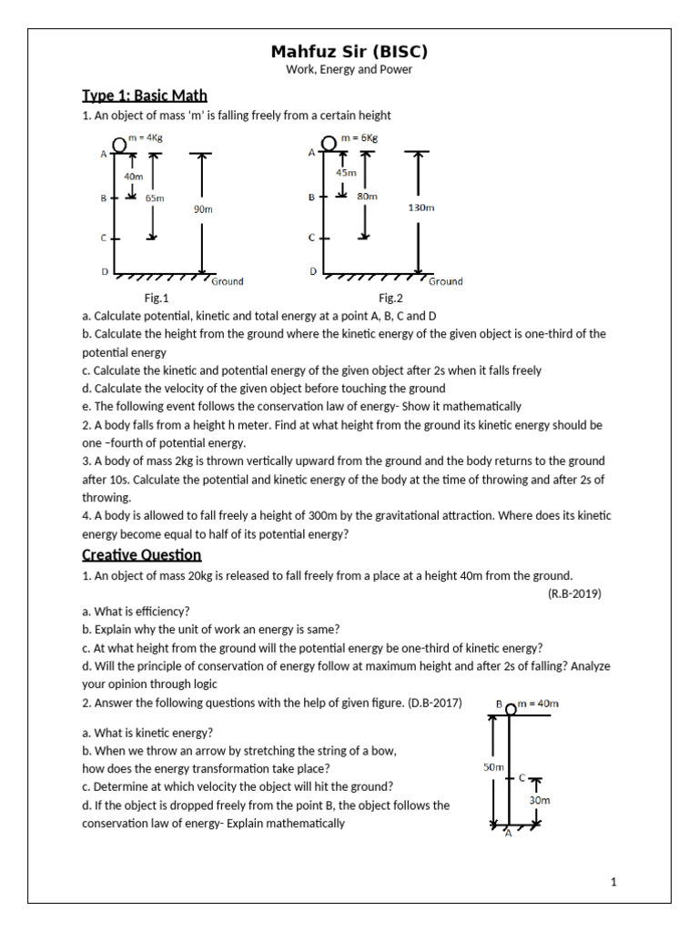 Work-X(Final)-22 | PDF | Force | Kinetic Energy