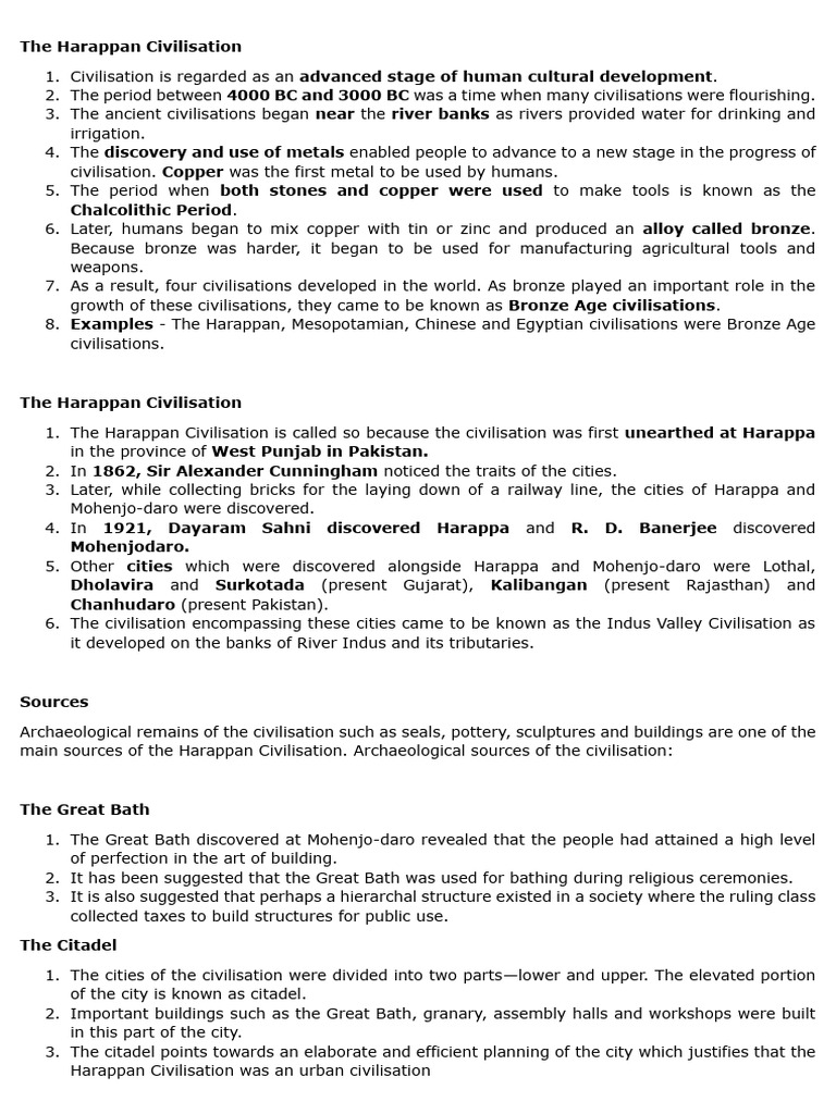 Overview of the Harappan Civilisation | PDF